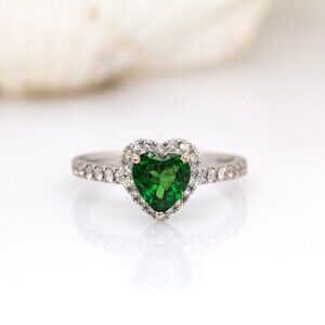 NNJ Designs | Jewelry | Ct Tsavorite Garnet Ring In Solid 14k White ...